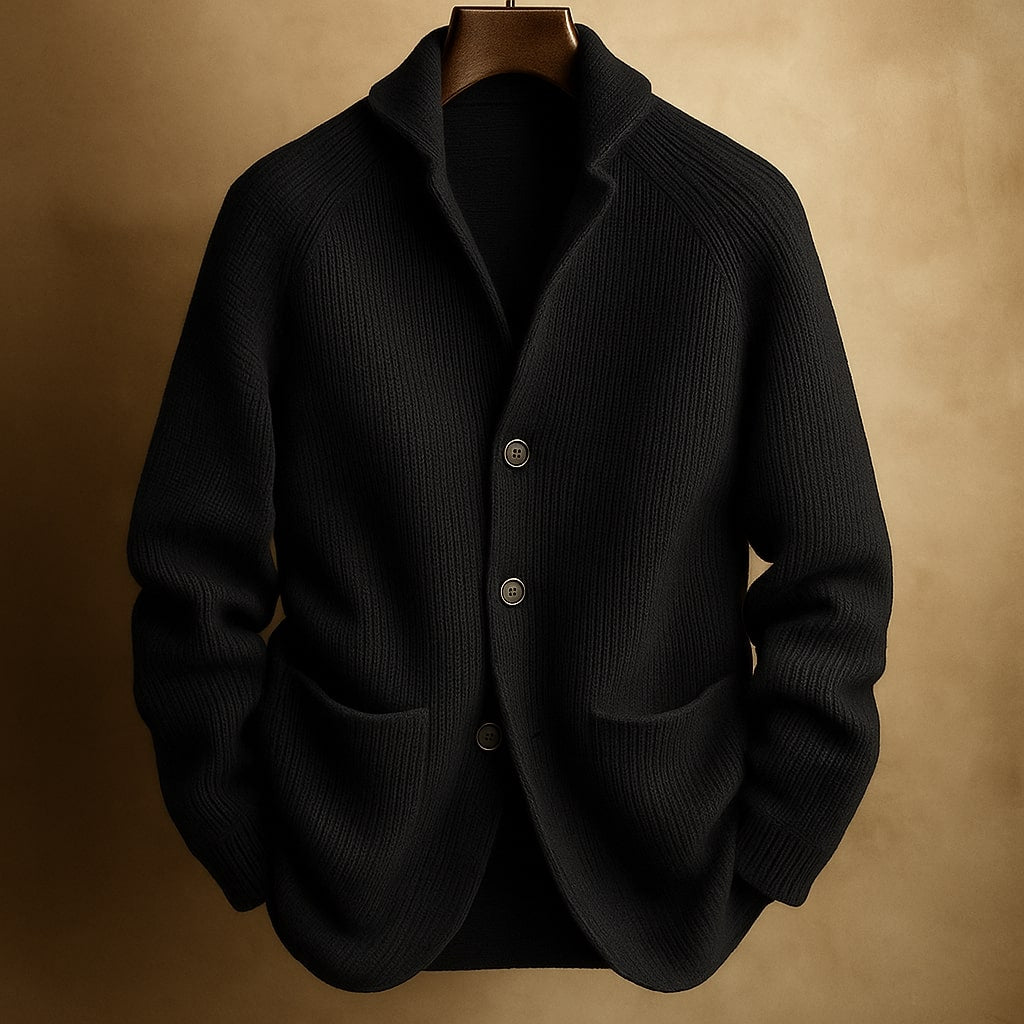 SILVORO | CARDIGAN EN LAINE À CÔTES POUR HOMME – ebi