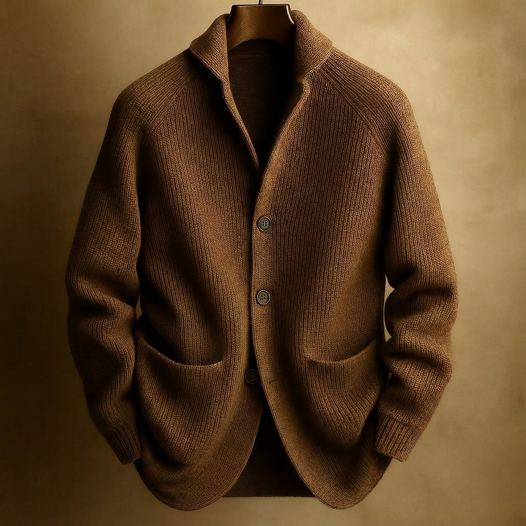 SILVORO | CARDIGAN EN LAINE À CÔTES POUR HOMME – ebi